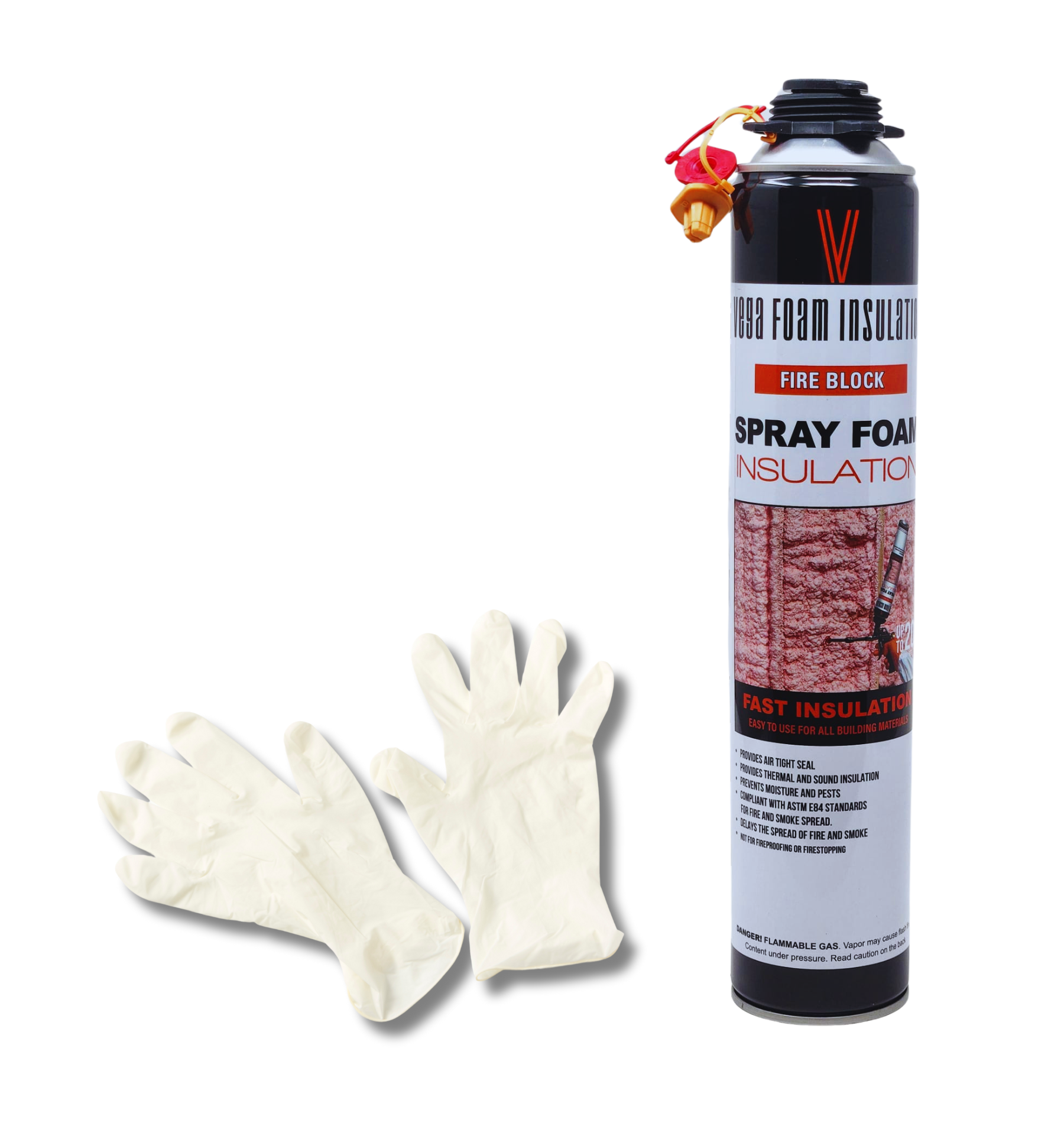 Fire Block Spray Foam Insulation Kit. Closed Cell Foam Thermal and Sou